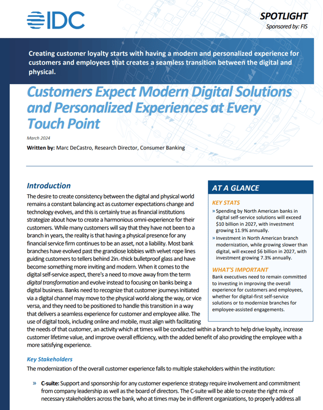 IDC Spotlight: Customers Expect Modern Digital Solutions and Personalized Experiences at Every ...